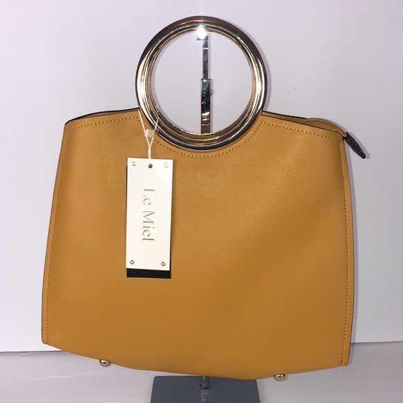 Le Miel | Bags | New Le Miel Vegan Leather Mustard Yellow Shoulder Bag ...
